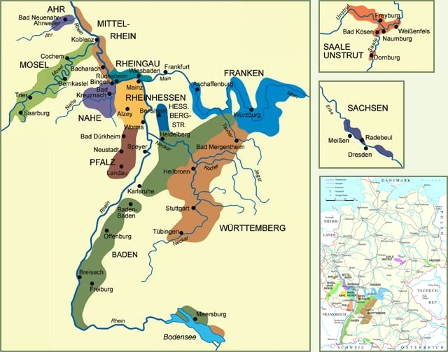 Germany Wine Region Map